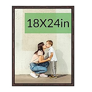 18x24 Picture Frame, Coffee Poster Frame, Bamboo Design Natural Gallery Frame, Horizontal or Vertical Format, Sturdy Frame and Plexiglass, Large Photo Frame Wall Art, for Photos, Artworks, Posters
