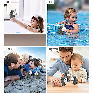 DolliBu Wolf Bath Buddy Squirter – Floating Wolf Rubber Bath Toy, Fun Water Squirting Bathtime Play For Toddlers, Cute and Soft Wild Life Animal Toy For The Bathtub, Beach, and Pool for Girls and Boys