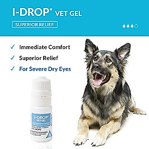 I-DROP VET GEL Lubricating Eye Drops for Pets: for Moderate to Severe Dry Eyes, Superior Comfort with Fewer Applications Needed, 0.30% Hyaluronan, Preservative-free, Non-irritating, One Bottle (10 Ml)