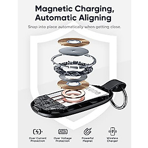 Portable Charger for Apple Watch, 1000mAh Magnetic Keychain Wireless Power Bank Watch Charger for iWatch with 4 LED Indicators, Apple Watch Accessories Compatible for All Apple Watch Series