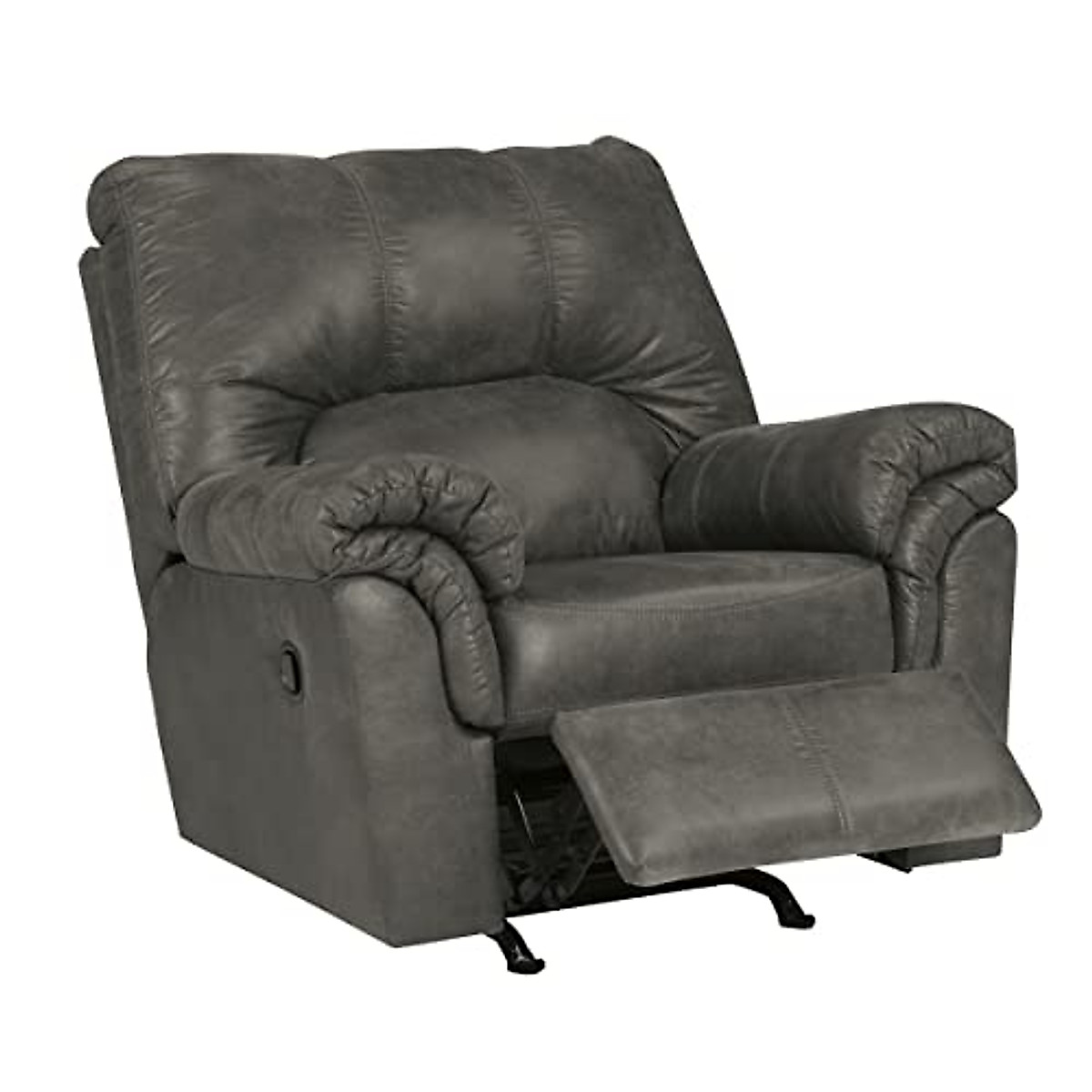 Signature Design by Ashley Bladen Faux Leather Manual Rocker Recliner, Gray
