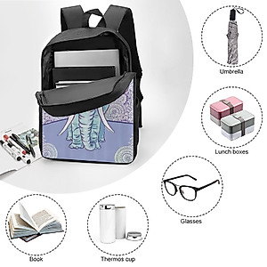 Watercolor Elephant Travel Backpack Casual 17 Inch Large Daypack Shoulder Bag with Adjustable Shoulder Straps