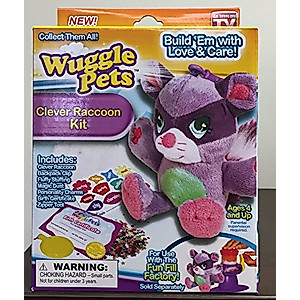 Wuggle Pets Clever Raccoon Kit As Seen ON TV Stuffed Animal Toys Backpack Clip .HN#GG_634T6344 G134548TY85376