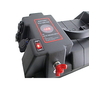 Pactrade Marine Boat Battery Box Dual USB Charger 2 Power Socket Voltmeter Gauge