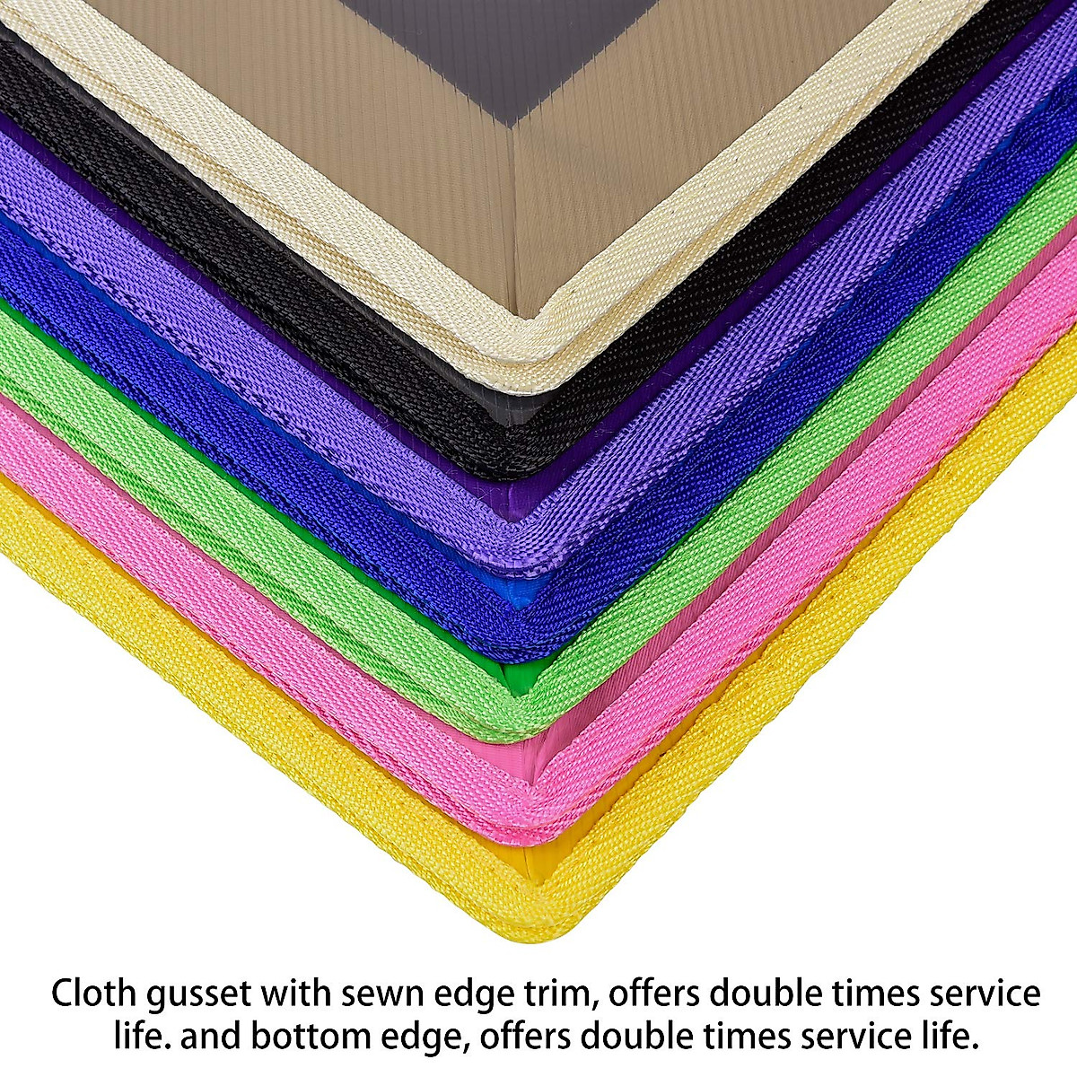 7 Pack B4 Plastic File Folders Waterproof Transparent Expandable File Folder - Purple&Pink&Yellow&Green&White&Blue&Black