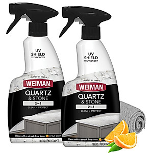 Weiman Quartz Countertop Cleaner and Polish (2 Pack) Clean and Shine Your Quartz Countertops Islands and Stone Surfaces with Ultra Violet Protection