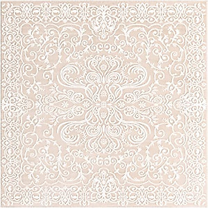 Unique Loom Rushmore Collection Area Rug - Adams (6' Square, Beige/Ivory)