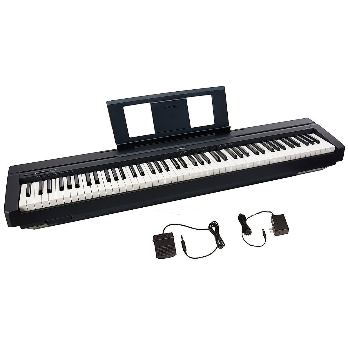 YAMAHA P45 88-Key Weighted Digital Piano Home Bundle With Wooden Furniture Stand And Bench