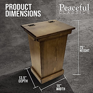 Peaceful Classics Wood Garbage Bin Cabinet - Wooden Trash Can w/Hidden Design, Stylish Kitchen Garbage Can, Amish Made Cabinet Hidden Trash Can, Handmade Waste Bin Cabinet Storage (Special Walnut)