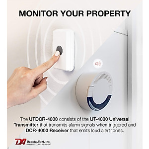 Dakota Alert Wireless Doorbell - UTDCR-4000 One Mile Long Range Wireless Door Bell 4000ft, Doorbell, Panic Button, Mailbox Alert System, Universal Transmitter & DCR-4000 Wireless Receiver