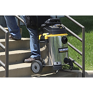 WORKSHOP Wet/Dry Vacs WS1600SS Stainless Steel 6.5-Peak Wet Dry Vacuum Cleaner, 16 Gallon w/ attachment and hose