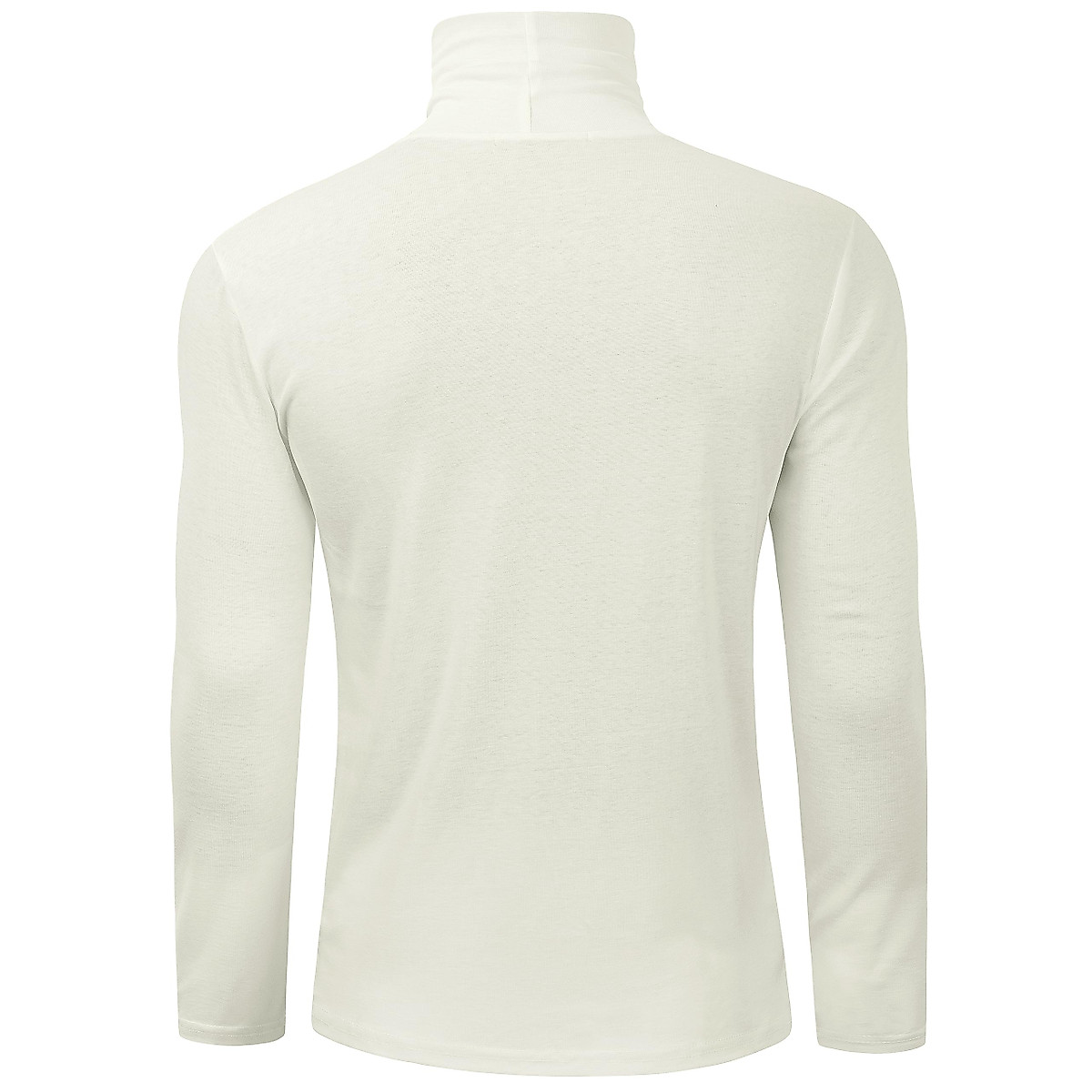TAPULCO Men's Long Sleeve Knitted Textured Fashion White Slim Fit Thin Lightweight Turtle-Neck T-Shirt Casual Stylish Ski Jumpers Solid Turtleneck Ivory X-Large
