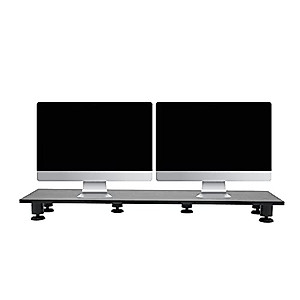 YIYIBYUS Dual Monitor Stand Riser, Large Monitor Riser , Desktop Stand Storage Organizer for Laptop Computer/TV/PC/Printer (Black)