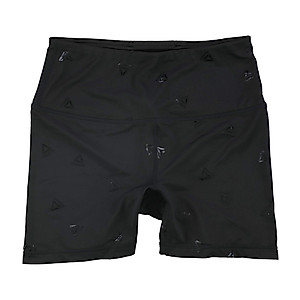 Reebok Womens Fitted Highrise Athletic Compression Shorts, Black, Large