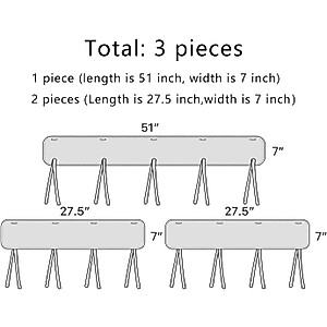 menlexly Soft Strip Sets-Grey-3 Pieces,Long Pieces (Length 51 in,width7in,2 Short Pieces (Length 27.5 in,Width 7 in)