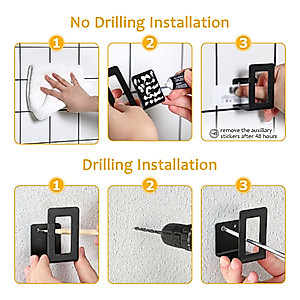 Set of 3 Pairs of Pot Lid Organizer for Cabinet Door, Drillable and Stickable Stainless Steel Pot Lid Holder, Adjustable Wall Mount Pot and Pan Lid Holders for Lids, Cutting Boards, Pot, Bakeware