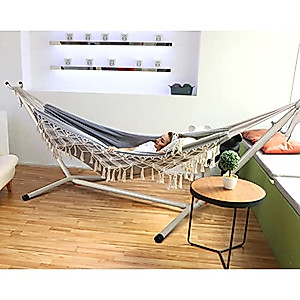 Anyoo Hammock Stand Portable Heavy Duty Steel Stand Easy to Assemble with Carrying Bag Sturdiness Hammock Frame Universal Multi-Use 550 lb Capacity for Outdoor & Indoor Garden