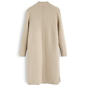 CHICWISH Women's Classy Light Tan Open Front Knit Coat Cardigan, Size XL