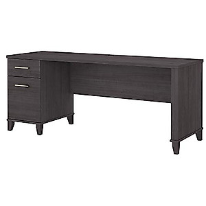 Bush Furniture Somerset 72W Office Desk with Drawers in Storm Gray