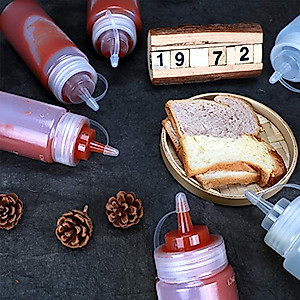 OAMCEG 8 Pack Condiment Squeeze Bottles 16 OZ Durable Plastic Squeeze Squirt Bottle with Discrete Measurements, for Ketchup, BBQ, Sauces, Syrup, Condiments, Dressings, Arts and Crafts - BPA Free