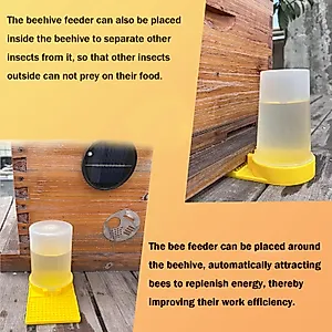 2 Pack Bee Watering Station Beekeeping Water Dispenser Perfect Beekeeping Drinking Beekeeper Tools (Yellow White)