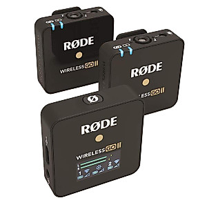 Rode Wireless GO II Compact Microphone System with 2x Transmitters and 1x Receiver - With Rode SC7 3.5mm TRS to TRRS Patch Cable