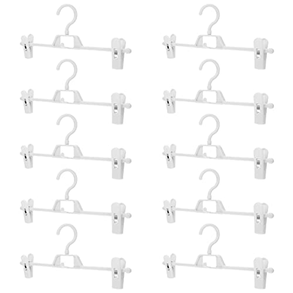 LIFKOME 10 Pack Adjustable Pants Clip, Adjustable Pants Hanger Clips, Plastic Multifunction Drying Rack, Non- Slip Pants Clip, Cloth Hangers with Adjustable Anti- Rust Clips for Pan Skirt Clothes