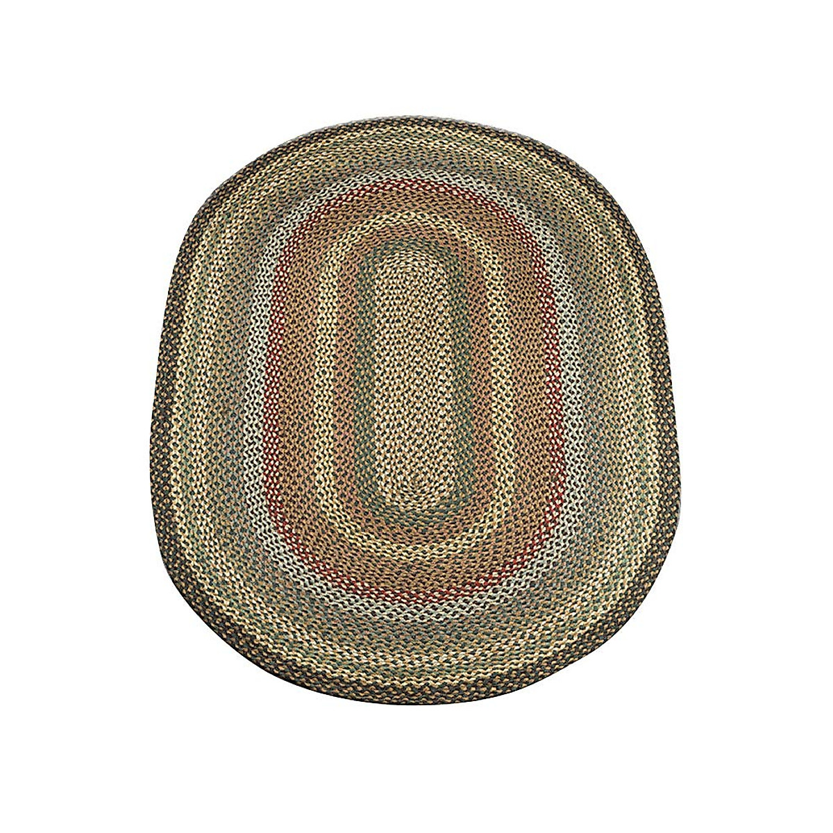 Earth Rugs C-51 Fir/Ivory Oval Braided Rug 4 Feet x 6 Feet