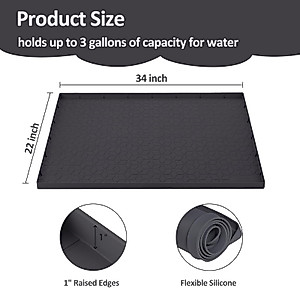 Under Sink Mats for Kitchen Waterproof, Under Sink Liner 34" x 22" for Kitchen fit 36" Cabinet, Sink Mats for Bottom of kitchen Sink for Drips Leaks, Under Kitchen Sink Mats and Protectors, Black