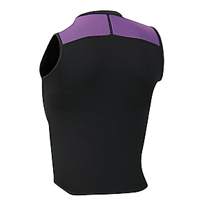 Lemorecn Wetsuits Top Premium Neoprene 3mm Zipper Diving Vest (2095purple10)