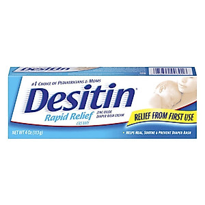 DESITIN Rapid Relief Zinc Oxide Diaper Rash Cream 4 oz ( Pack of 6)
