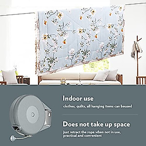 Retractable Clothesline, up to 40 feet Long, can Bear 30 pounds, Easy to Carry, Simple to Install, and can be Used Indoors and Outdoors (Green)