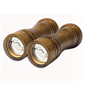 LETOOR Mill Oak Wood Salt and Pepper Ceramic Adjustable Coarseness Grinder, 5 inch