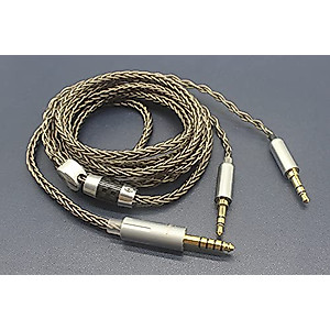 Youkamoo 4.4mm Cable Compatible for Hifiman HE4XX, HE-400i Headphones 8 Core Braided Silver Plated Replacement Audio Upgrade Cable (4.4mm to Dual 3.5mm Male Version)