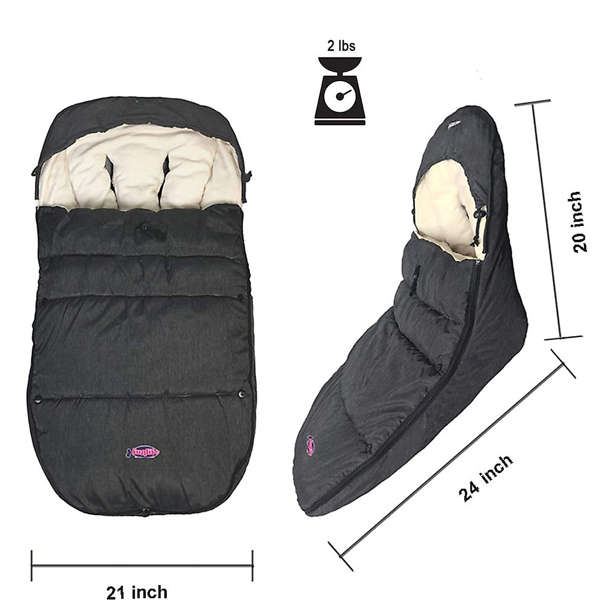 Waterproof Winter Stroller Footmuff,Universal Bunting Bag Compatible with All Strollers,Filled with 3D Cotton Toddler Stroller Winter Cover M6-4T,Beige