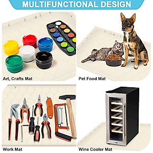 WowDay Under Sink Mat, 34”x22” Silicone Under Sink Mats for Kitchen Waterproof, Thick Under Sink Liner with Drain Hole, Bathroom Under Sink Tray, Undersink Mat Cabinet Protector for Leaks Spills