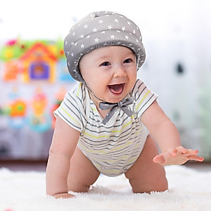 Geyoga 2 Pack Baby Safety Helmet for Crawling Walking with 2 Pairs Knee Pads Baby Head Protector Adjustable Baby Head Cushion Bumper Bonnet for Learning to Walk(Owl Style)