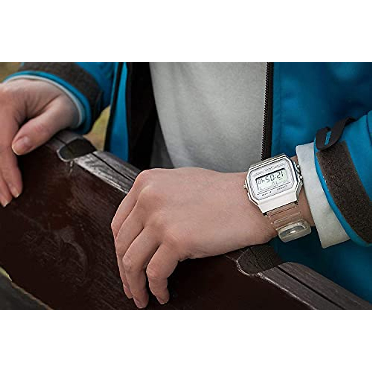 Casio F-91WS-4EF Unisex Transparent Silicone Pink Watch