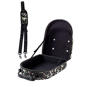 Thorza 6 Hat Travel Case for Baseball Caps, Trucker, and Flat Brim Hats - Hard Side Storage and Protection Case - Dust Proof Carrier with Carry Handle and Shoulder Strap - Camouflage