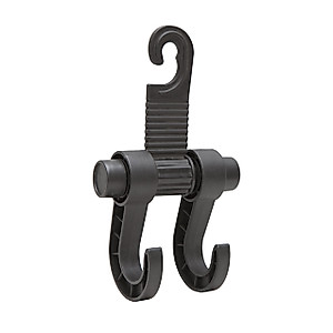 Maxsa 25526 Headrest Hanger 2 Hook Organizer for Bags, Purses and Car Storage, Black