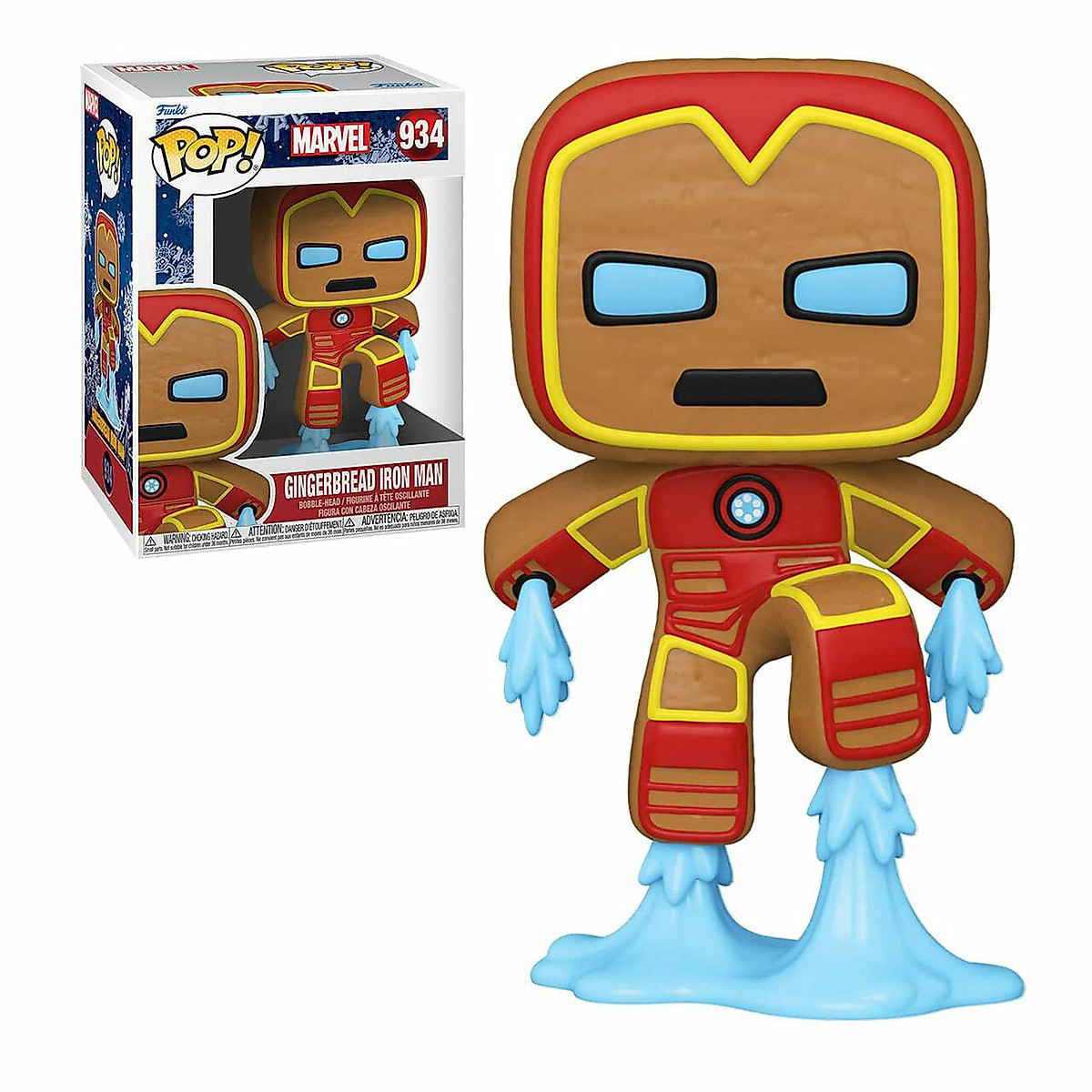 POP Marvel: Holiday - Gingerbread Iron Man Funko Vinyl Figure (Bundled with Compatible Box Protector Case), Multicolored, 3.75 inches