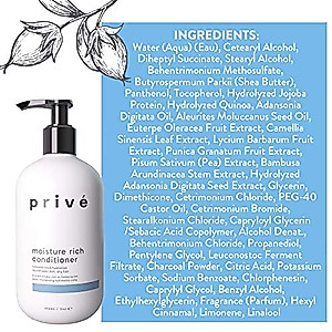 Prive Moisture Rich Conditioner - Concentrated Hydration Therapy to Transform Dry and Lifeless Hair, 12 oz