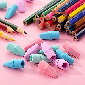 Mr. Pen- Pencil Top Erasers, Pastel Colors, 120 Pack, Pencil Erasers Toppers, Pencil Cap Erasers, Eraser Tops, Pencil Top Erasers Bulk, Eraser Caps for Pencils, Cap Erasers for Pencils Bulk