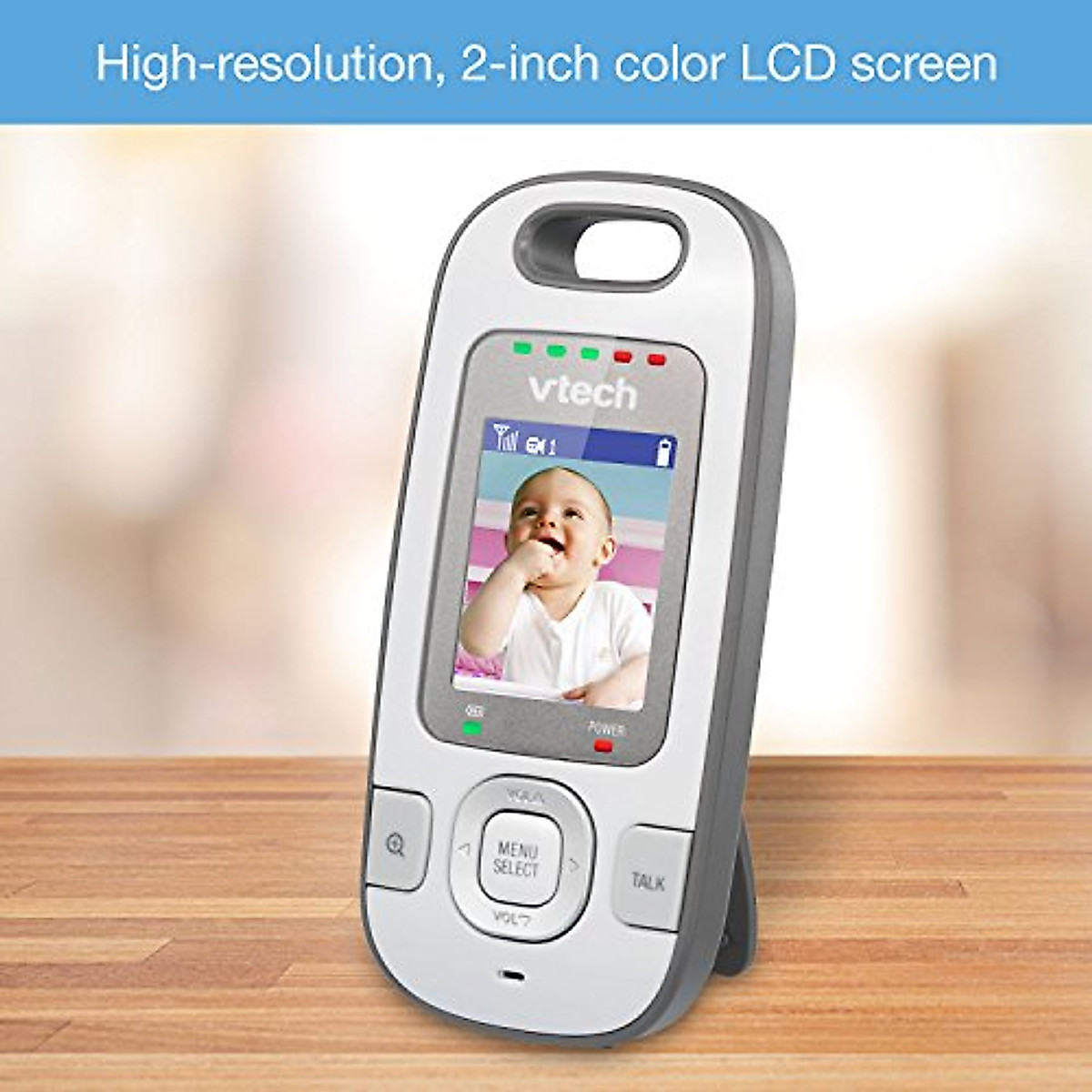 VTech BV73121GY Digital Video Baby Monitor with Full-Color and Automatic Night Vision, Gray