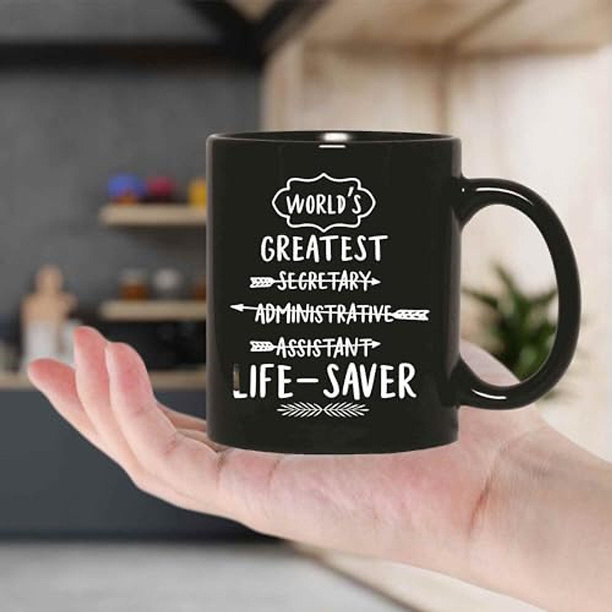 Inspirational Gift World's Greatest Secretary Appreciation Gift - Unique Idea For Spouse Or Partner - 11oz 15oz Black Coffee Mug