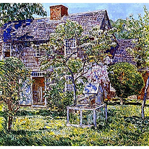 Frederick Childe Hassam Old Mulford House, East Hampton 1930 Brigham Young University Museum of Art Provo, UT 30" x 29" Fine Art Giclee Canvas Print (Unframed) Reproduction