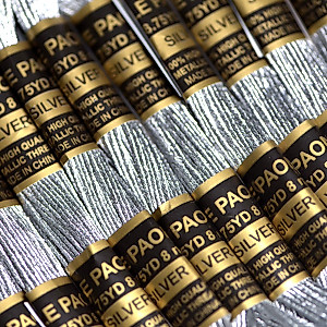 24 Skeins Metallic Embroidery Thread -Cross Stitch Threads - Friendship Bracelets string - Crafts Floss Gold and Sliver