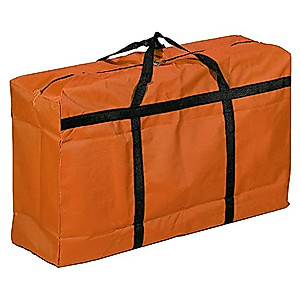 PATIKIL Storage Tote with Zippers, 125L Capacity Foldable Heavy Moving Tote Bags for Bedding Clothes, Orange