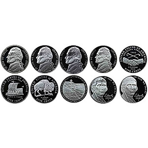 2000-2007 S Jefferson Nickel Gem Proof Run 10 Coins US Mint Decade Lot Complete 2000's Set