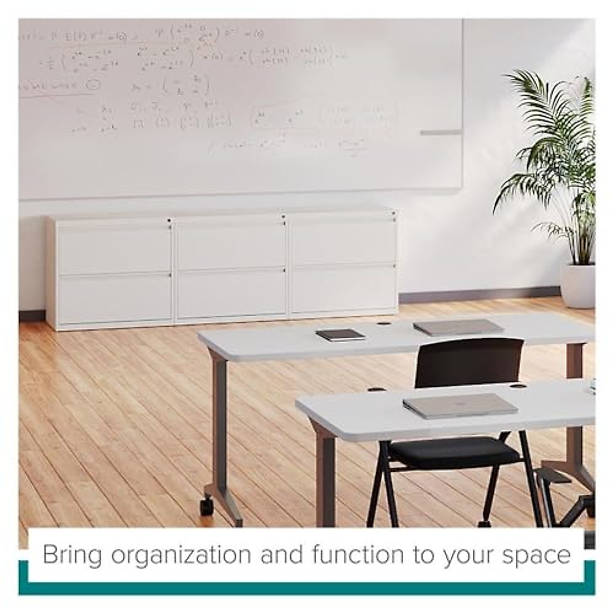 Hirsh 30" W Modern Metal Lateral File Cabinet with 2 Drawers & Secure Lock, Powder Coat, for Home/Office, in White Finish